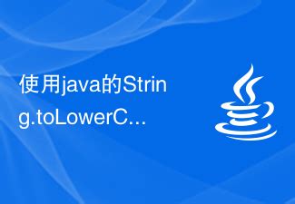 Convert a string to lowercase using java's String.toLowerCase() function-javaTutorial-php.cn