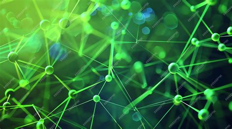 Abstract Glowing Green Neural Network Futuristic Technology Science Background Artificial