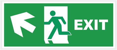 Vector Square Green Emergency Exit Stair Sign Exit Vector Illustration 8040358 Vector Art At