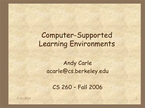 Ppt Computer Supported Learning Environments Powerpoint Presentation Id 2749532