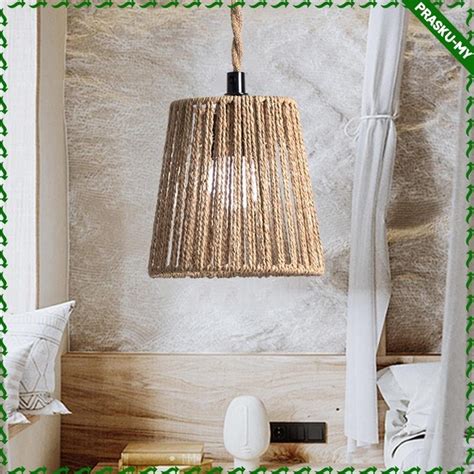 Praskumy Ceiling Light Cover Hanging Lampshade Rope Woven Lampshade