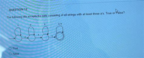 Solved Question 12the Following Dfa Accepts The Sets