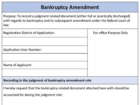 Bankruptcy Amendment Fillable Pdf Form Editable Pdf Forms