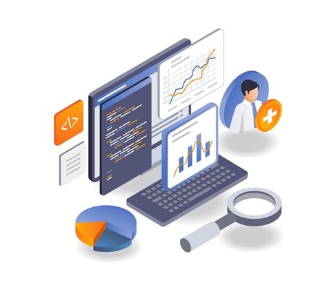 Premium Vector Programmers Analyze Follower Data