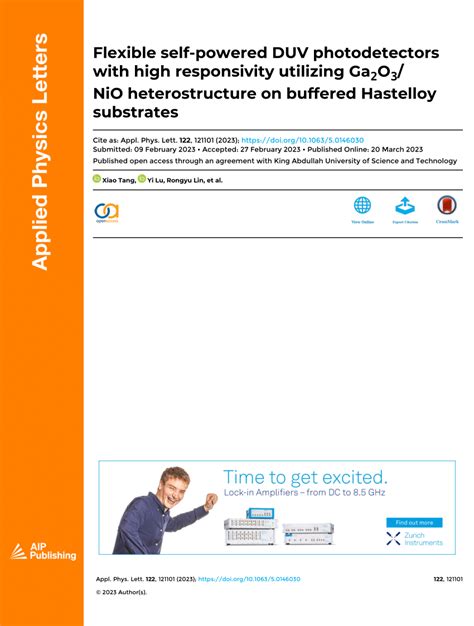 Pdf Flexible Self Powered Duv Photodetectors With High Responsivity