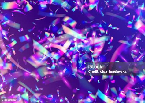 파티 효과 떨어지는 깃발 홀로그램 버스트 배경을 축하합니다 눈부심 그라데이션 복고풍 크리스마스 폭발 보라색 호일 반짝이 유니콘 디자인 블루 파티 효과 0명에 대한 스톡 벡터