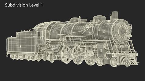 3d Vintage Steam Locomotive Atsf 3415 Model Turbosquid 2205492