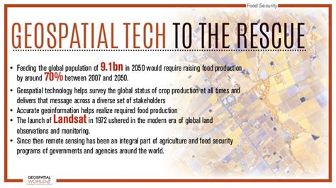 Geospatial Technologies Help In Ensuring Food Security Geospatial World