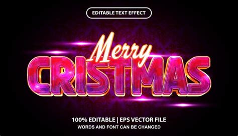 Premium Vector Merry Cristmas Editable Text Effect Tempate