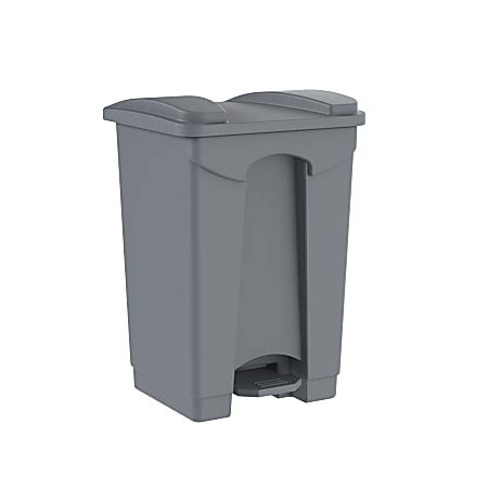 Gritt Commercial Rectangular Step On Trash Can 4 Gallon Gray Odp