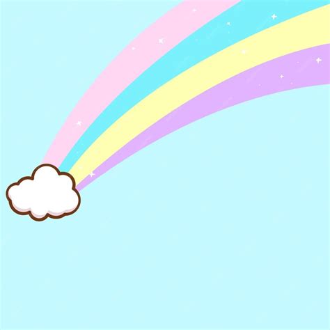 귀여운 무지개 배경 프리미엄 벡터