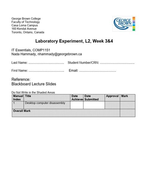 Lab 2 Pc Disassemble And Assemble In Class Students Pdf