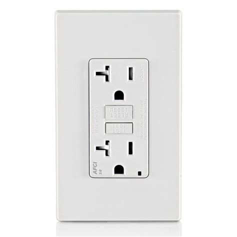 Leviton Aftr2 W 20 Amp 125 Volt Smartlockpro Afci Receptacle White