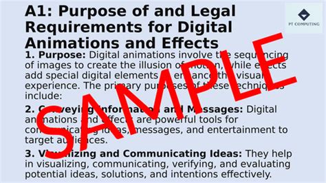 Level 3 Btec It Unit 18 Digital Animations And Effects Learning Aim A Teaching Resources