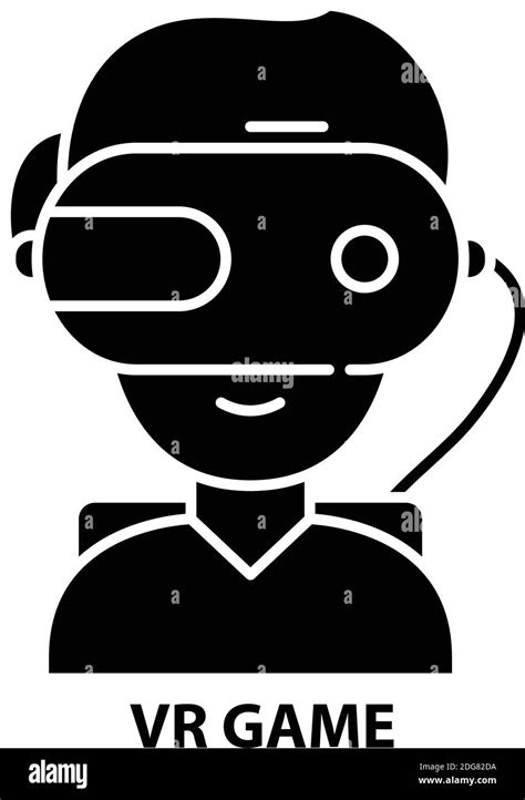 Vr Game Icon Black Vector Sign With Editable Strokes Concept Illustration Stock Vector Image