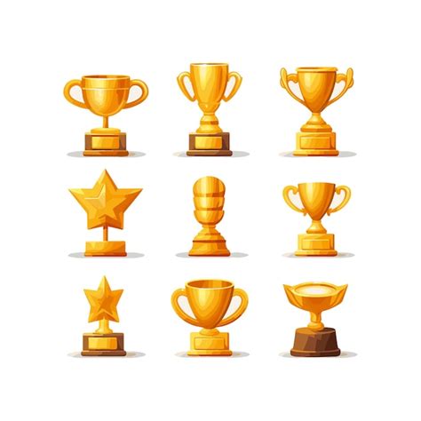 Premium Vector 3d Gold Trophy Icon Simple Color And Simple Shapes