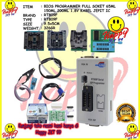 jual fullset alat flash bios programmer rt809f 150ml 200ml original
