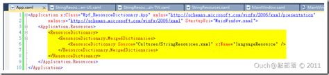 Wpf C 讓你的應用程式無國界~wpf多國語系實作系列之三 使用resourcedictionary Ouch點部落 點部落