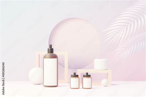 3d Render Of Blank Cosmetics Skincare Product Or Packaging For Mock Up