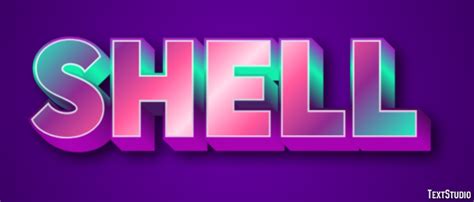 Shell Text Effect And Logo Design Word