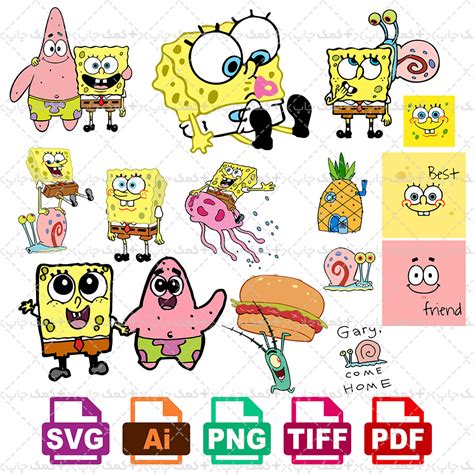 دانلود وکتور باب اسفنجی 14 طرح فرمت Png ،ai