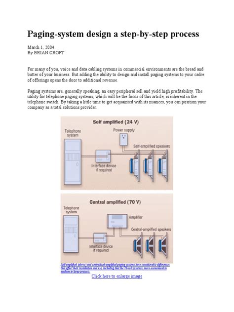 Paging System Design A Step By Step Process Cabling Install Pdf Loudspeaker Sound