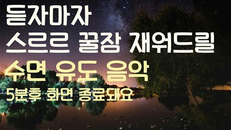 🌙듣자마자 스르르 꿀잠 재워드릴 수면유도음악 5분후 화면 꺼짐 잠 잘때 듣기 좋은 음악 Youtube