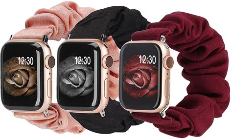 Toyouths 3 Packs Compatible With Apple Watch Band Scrunchies 41mm 40mm