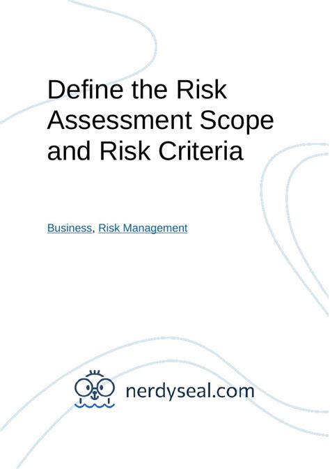 Define The Risk Assessment Scope Risk Criteria Words NerdySeal