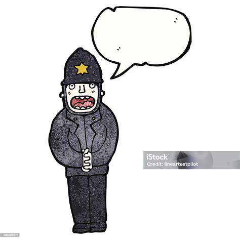 말풍선이 있는 경찰관 경찰관에 대한 스톡 벡터 아트 및 기타 이미지 경찰관 고용과 노동 귀여운 Istock