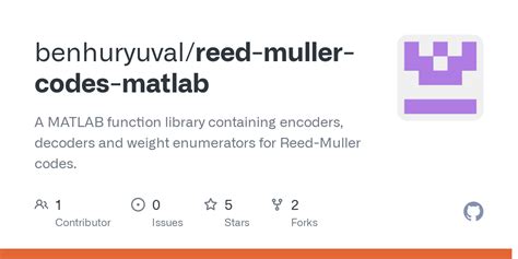 github benhuryuval reed muller codes matlab a matlab function