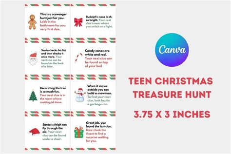 Teen Christmas Treasure Hunt Editable Canva