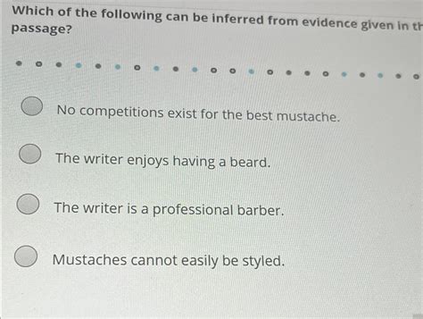 solved which of the following can be inferred from evidence