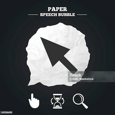 Mouse Cursor Icon Hourglass Magnifier Glass Stock Illustration Download Image Now 2015