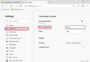 How To Enable Favorites Bar In Microsoft Edge Chromium Howtoedge
