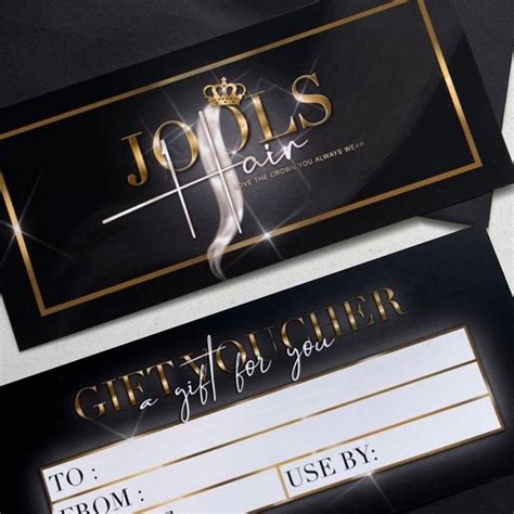 Glam Black And Gold Hairdresser T Voucher Design Ideas