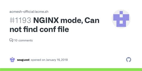 Nginx Mode Can Not Find Conf File · Issue 1193 · Acmesh Officialacme