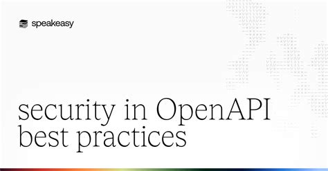 Security In Openapi Best Practices Speakeasy