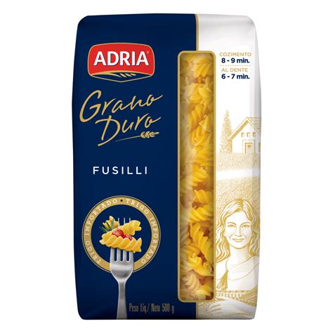 MacarrÃo De SÊmola Grano Duro Fusilli Adria Pacote 500g Gtineanupc