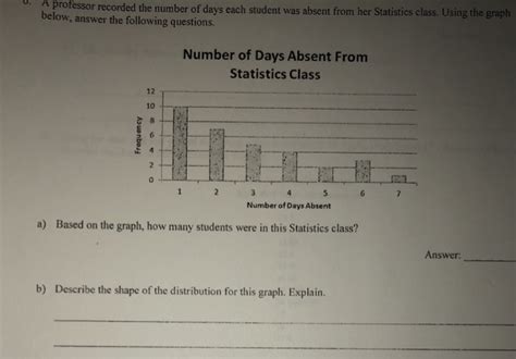 solved 0 a professor recorded the number of days each