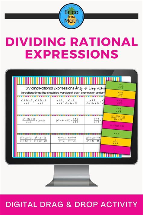Dividing Rational Expressions Digital Activity Drag And Drop Rational Expressions Digital