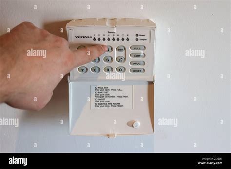 Pressing Key On Security Pad Household Alarm Keypad Stock Photo Alamy