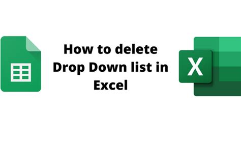 How To Delete Drop Down List In Excel Basic Excel Tutorial
