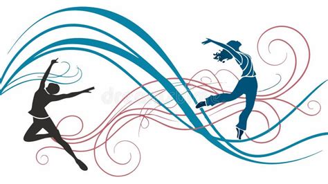 Dancing Figures Abstract Artistic Movement Vector Design Illustration Generative Ai Stock