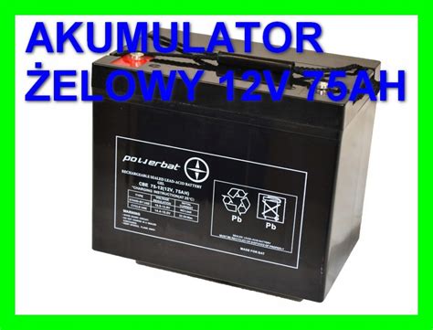 Akumulator przemysłowy bateria 12V75Ah skuter wózek inwalidzki ...