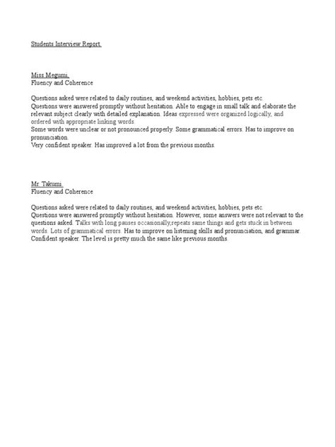 Interview Report Pdf Interview Report Pdf