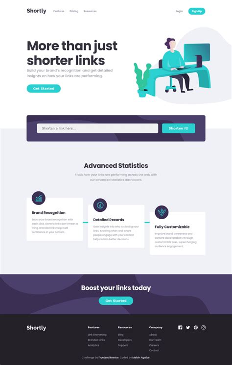 frontend mentor url shortening api landing page react 🚀 sass