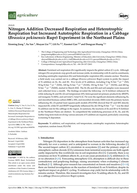 Pdf Nitrogen Addition Decreased Respiration And Heterotrophic