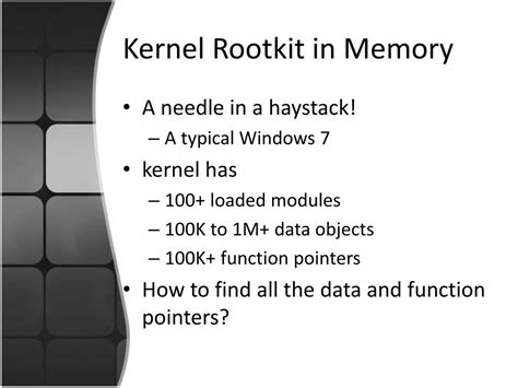 Ppt Tracking Rootkit Footprints With Pratical Memory Analysis System