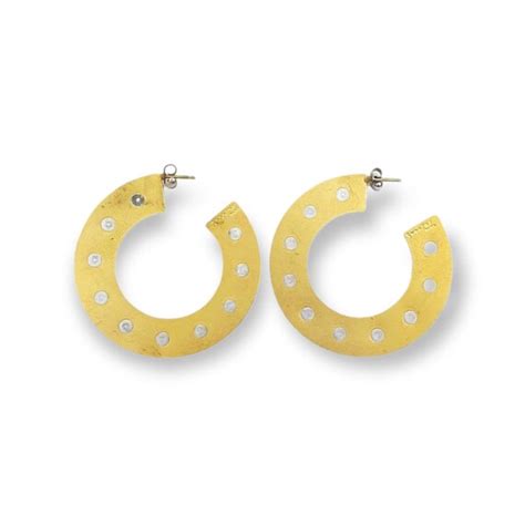 1980s Scooter Paris Hoop Earrings Gem